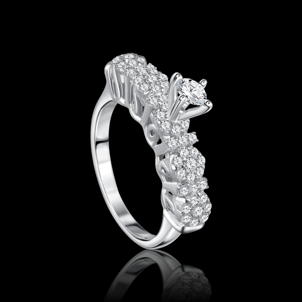 Twin-ring featuring generously sized round stones, making a bold and c ...